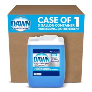 p&g professional dawn dishwashing liquid soap detergent, bulk degreaser removes greasy foods from pots, pans and dishes in commercial restaurant kitchens, regular scent, 5 gallon (packaging may vary)