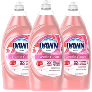 dawn ultra gentle clean dishwashing liquid dish soap, pomegranate and rose water scent, 34 fl oz (pack of 3)