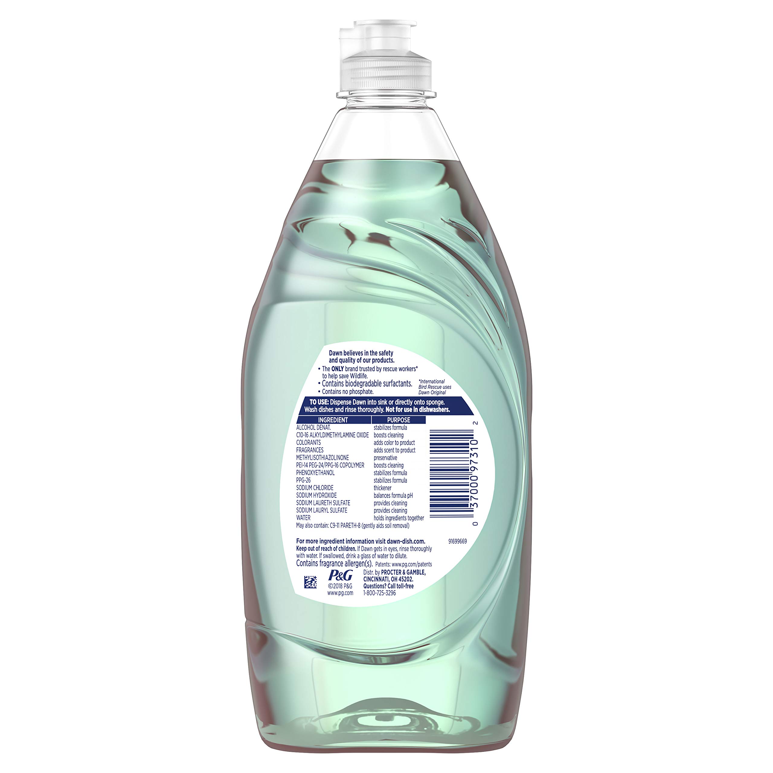 Dawn Botanicals Aloe Water Scent Dishwashing Liquid,19.4oz