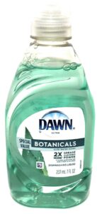 dawn botanicals dishwashing liquid, aloe water