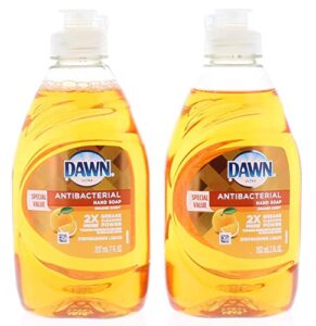 2 pk. dawn ultra antibacterial orange scent dishwashing liquid 7oz. (14 fl. oz total)