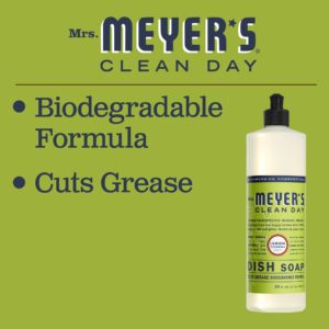 MRS. MEYER'S CLEAN DAY Liquid Dish Soap, Biodegradable Formula, Lemon Verbena, 16 fl. oz