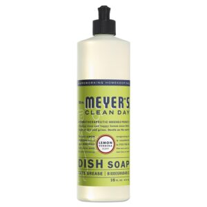 sc johnson mrs. meyer's dish soap, lemon scent, 16 oz., bottle, 6/carton (347635)