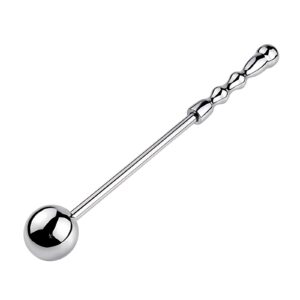 Stainless Steel Dildo Massage Wand, Handheld Anal Probe Metal Anal Butt Plug Masturbation Pleasure Stick Anus Stimulation Sex Toy for Men Women and Couple (Small)