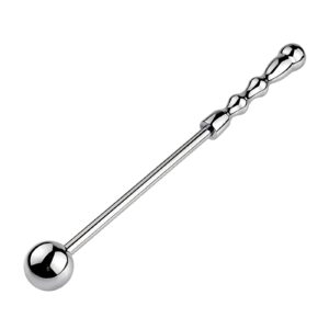 Stainless Steel Dildo Massage Wand, Handheld Anal Probe Metal Anal Butt Plug Masturbation Pleasure Stick Anus Stimulation Sex Toy for Men Women and Couple (Small)