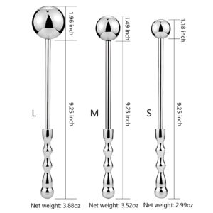 Stainless Steel Dildo Massage Wand, Handheld Anal Probe Metal Anal Butt Plug Masturbation Pleasure Stick Anus Stimulation Sex Toy for Men Women and Couple (Small)