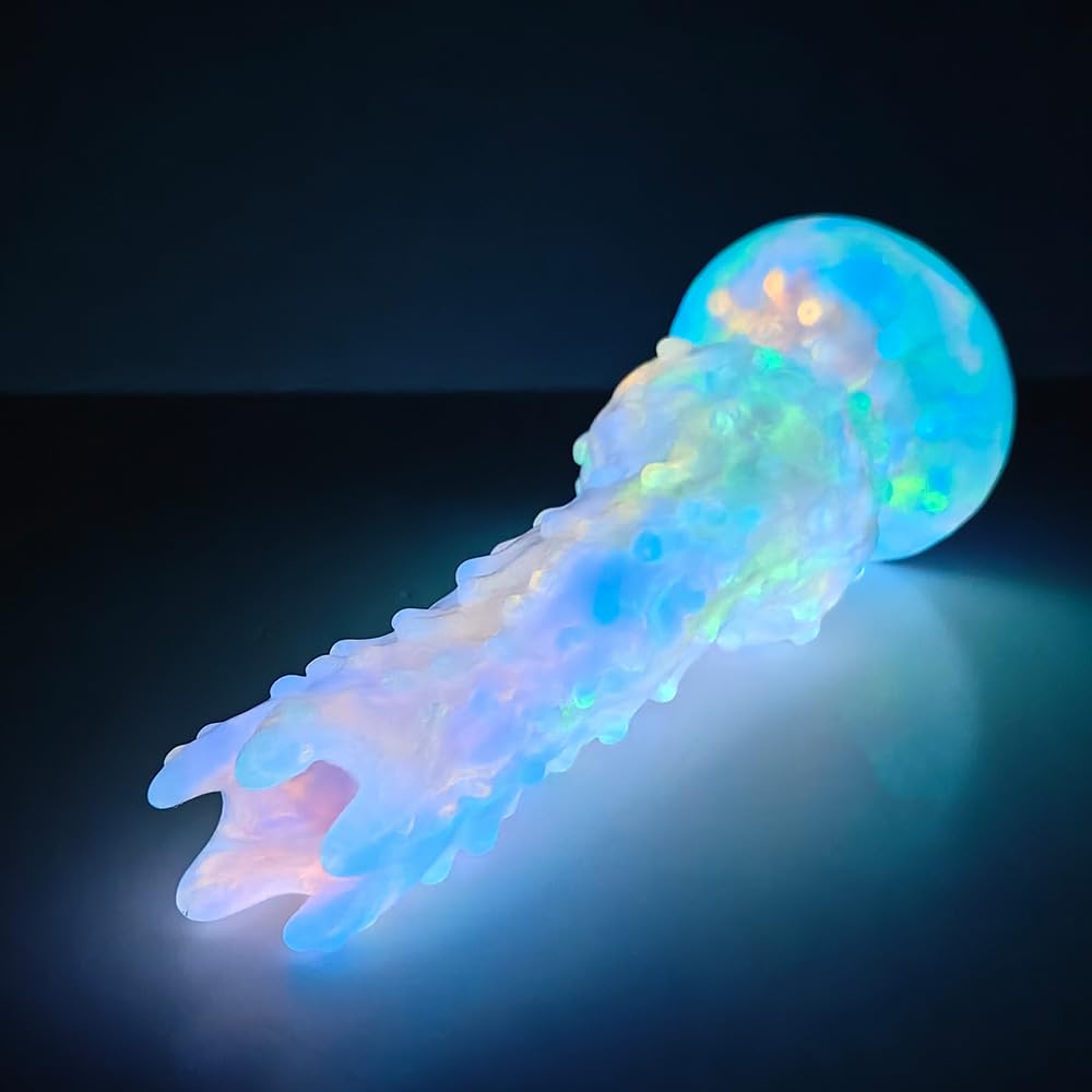 Alien Ovipositor Dildo Toy with Insertable Sex Toy Eggs, 5 Silicone Egg Toy Adult Sex Toy for Women, Pneumatic Inflatable Spawning Dildo Luminous Glow in The Dark - Small Luminous Egg