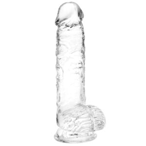 9 inch realistic dildo,body-safe material lifelike huge penis with strong suction cup for hands-free play,flexible cock with curved shaft and vaginal g-spot and anal play (transparent color2)