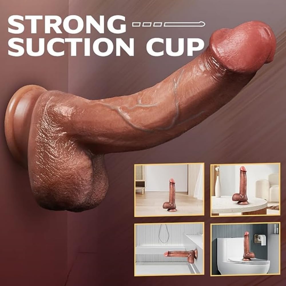 Realistic Vibrating Dildo with Heating Insertion and Swivel Functions G-Spot Stimulator Thick Dildo Penis with Strong Suction Cups Silicone Dildo for Anal Vagina Insertion Dildo Vibrator Sex Toys