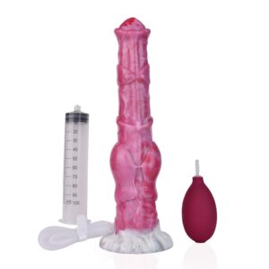 12'' long ejaculating horse dildo, squirting knots monster dildo for women men, silicone fantasy dildo with suction cup for hands-free play, big anal plug, adult sex toy for female couples