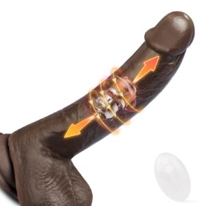 thrusting dildo vibrator, with 5 rotation 7 vibrations vibrating and heating sex toy, realistic telescopic penis with remote control for anal g-spot stimulation