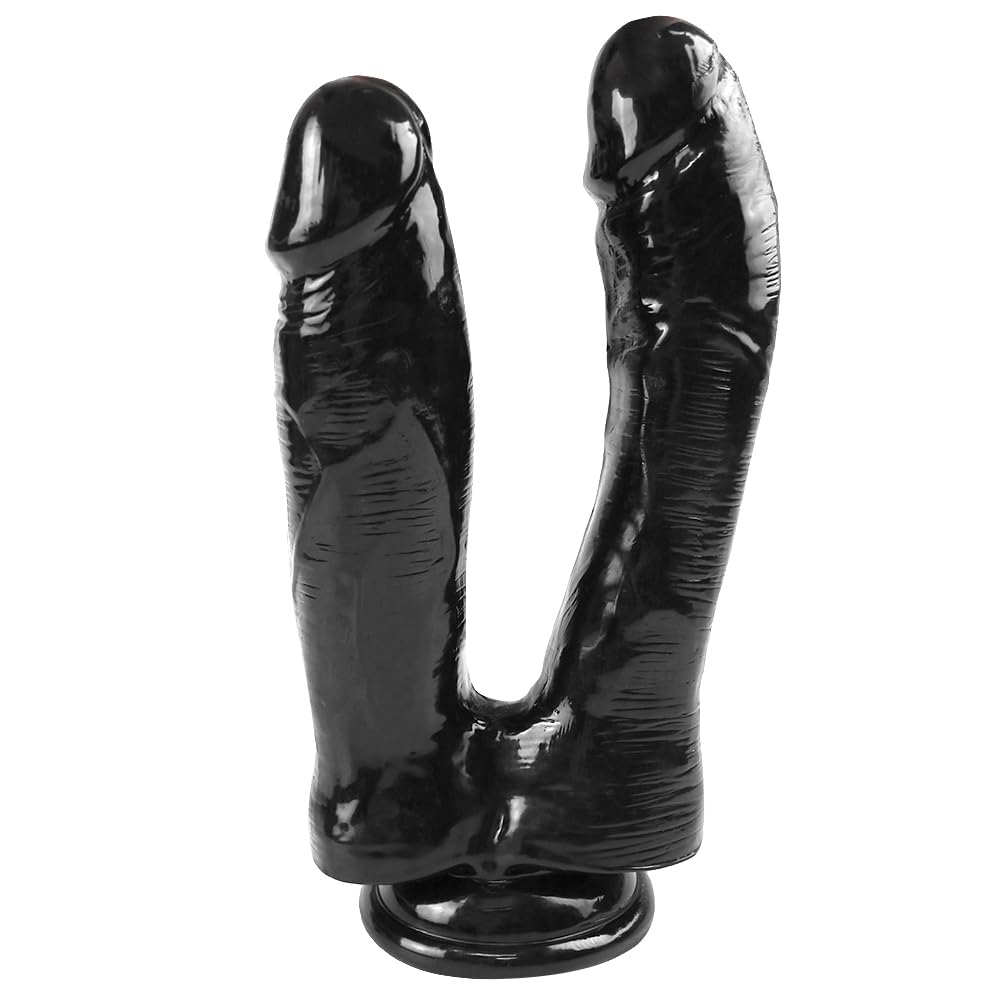 Realistic Design Dual Head Dildo G-spot Stimulation with Powerful Suction Cups, Suitable for Men and Women Play, Stimulate Vaginal and Anal Orgasm Men and Women Sex Toys