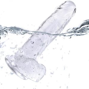 Glass Sex Toys Realistic Big Dildos Feels Like Skin,Clear Dildo Sex Toys Suction Cup Dildo for Hands-Free Play,Adult Toys Clear Dildo Womens Sex Toys