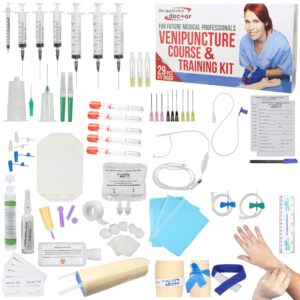 venipuncture practice kit & online training for nurses & phlebotomists. practice & build confidence in your iv & phlebotomy skills before working on real people (original venipuncture kit)