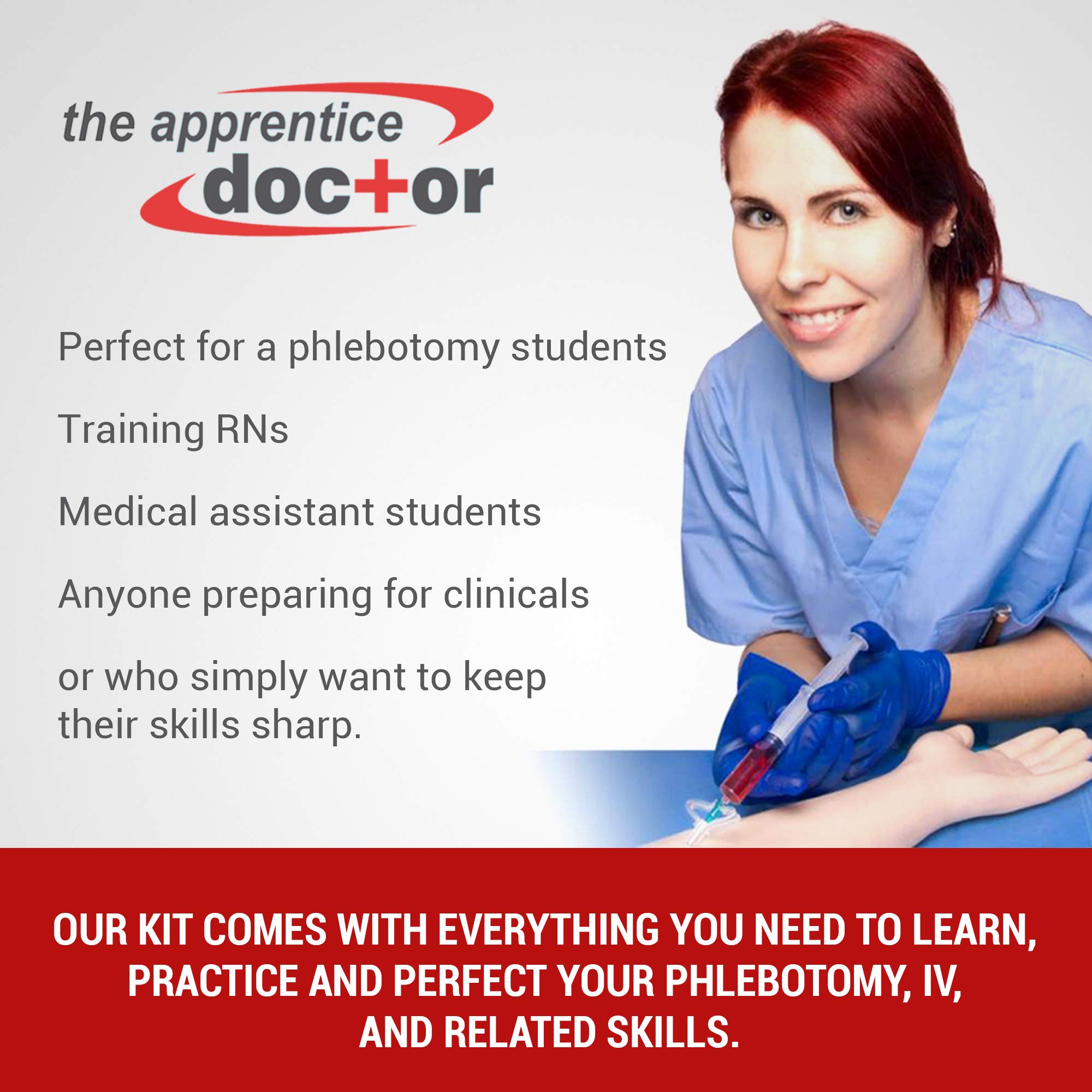 Venipuncture Practice Kit & Online Training for Nurses & Phlebotomists. Practice & Build Confidence in Your IV & Phlebotomy Skills Before Working on Real People (Original Venipuncture Kit)