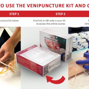 Venipuncture Practice Kit & Online Training for Nurses & Phlebotomists. Practice & Build Confidence in Your IV & Phlebotomy Skills Before Working on Real People (Original Venipuncture Kit)