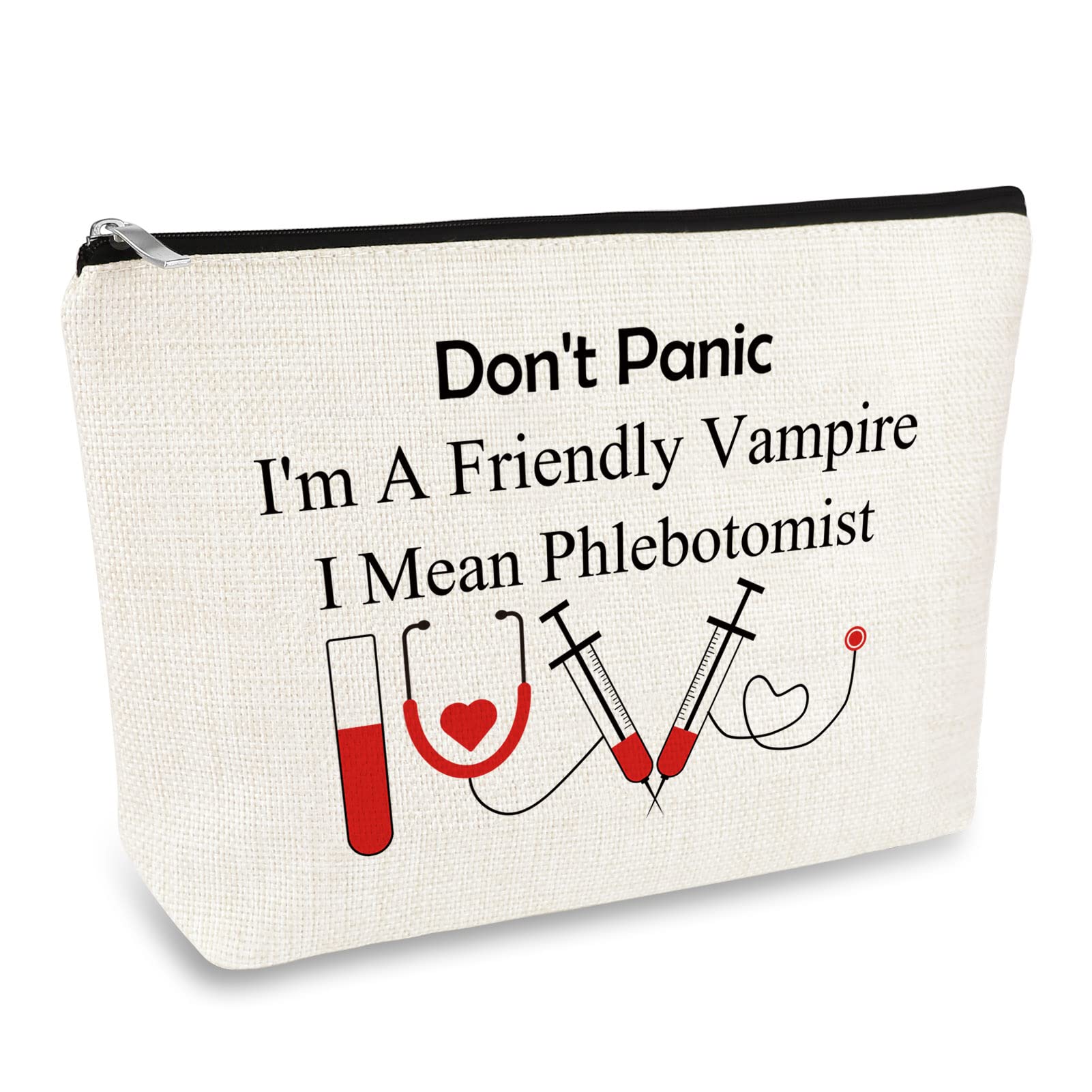 Funny Nurses Makeup Bag Gift Phlebotomist Gifts Phlebotomy Technician Phlebotomist Nurse Gifts Cosmetic Bag Pouch for Women Nurses Day Birthday Gift for Technician Hematologist Medical Technologist