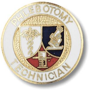 EMI Phlebotomy Technican Emblem Pin - Round