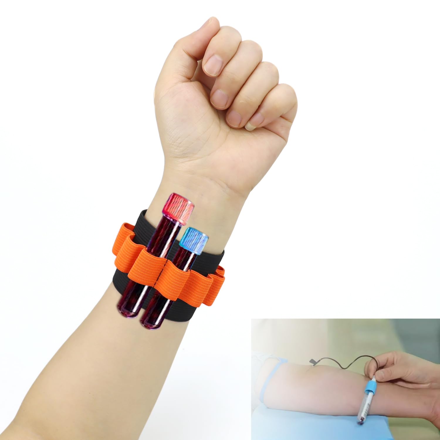 3 Pack Phlebotomy Tube Holder Wristband Blood Draw Tube Bracelet Strap Hold 8 Phlebotomy Tubes