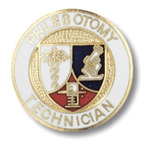 prestige medical emblem pin, phlebotomy technician