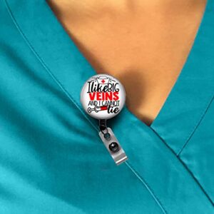 I Like Big Veins and I Cannot Lie Badge Reel, Phlebotomist Badge Reel, Cute Phlebotomy Retractable ID Badge Holder, Phlebotomy Tech Humor