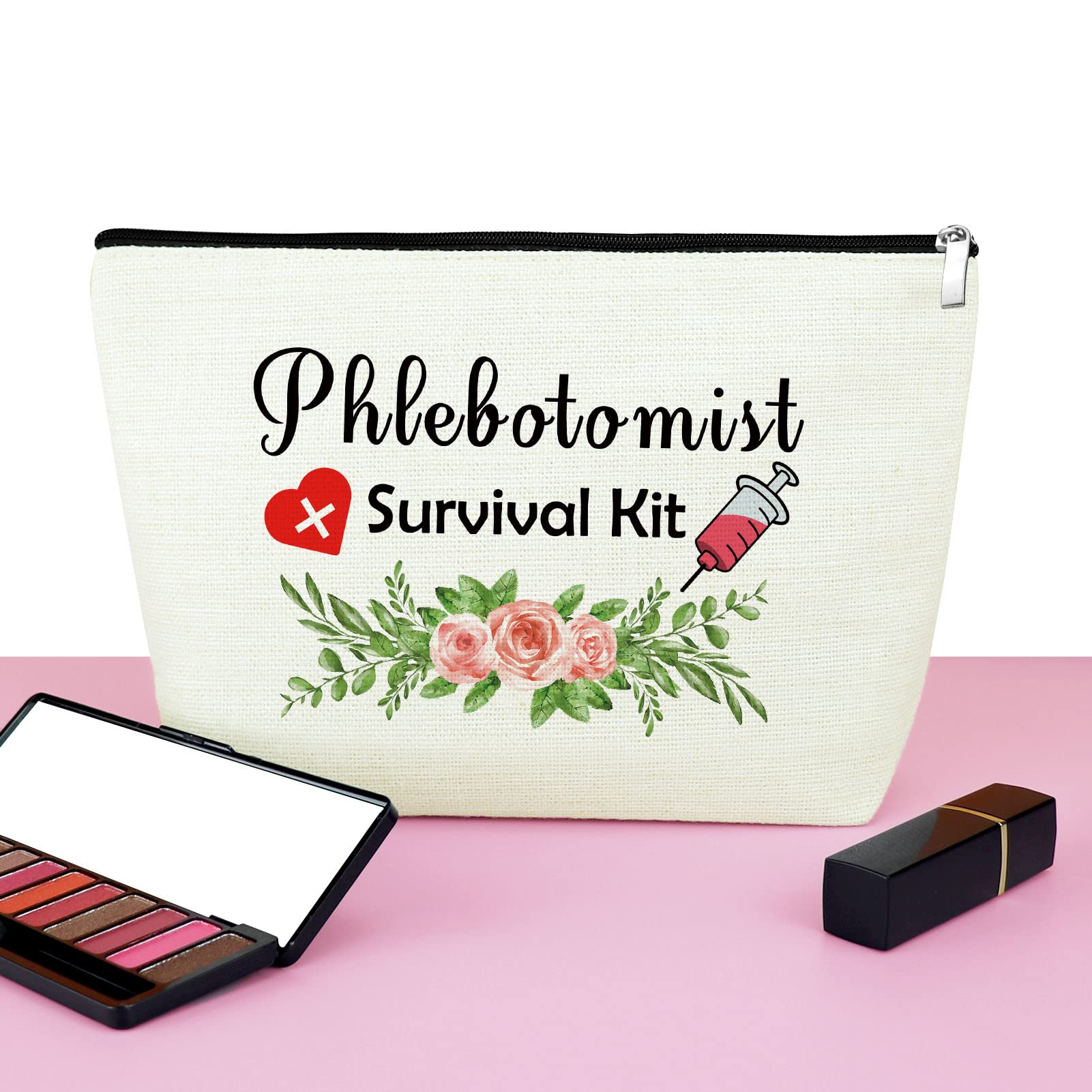 Mxrymvu Phlebotomist Gifts for Women Makeup Bag Phlebotomy Technician Gifts Phlebotomy Graduation Gift Makeup Bag Nurses Practitioner Bag Appreciation Gift for Phlebotomist Travel Makeup Pouch