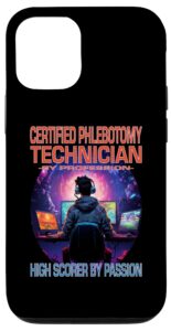 iphone 14 pro certified phlebotomy technician funny gamer - fun pun gaming case