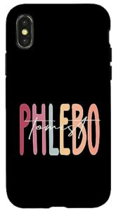 iphone x/xs vintage pastel phlebotomist colorful phlebotomy nurse case