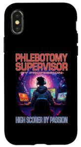 iphone x/xs phlebotomy supervisor funny gamer - fun pun gaming case