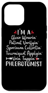 iphone 14 pro max funny phlebotomist phlebotomy technician nurse gift women case