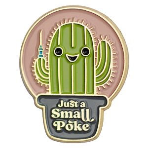 just a small poke cactus enamel badge reel pin | cute phlebotomy nurse doctor healthcare medical gift