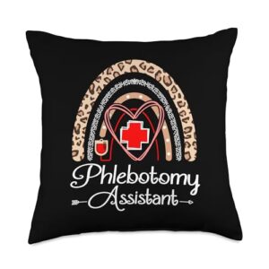 phlebotomy assistant oct phlebotomy assistant boho rainbow funny phlebotomist throw pillow, 18x18, multicolor