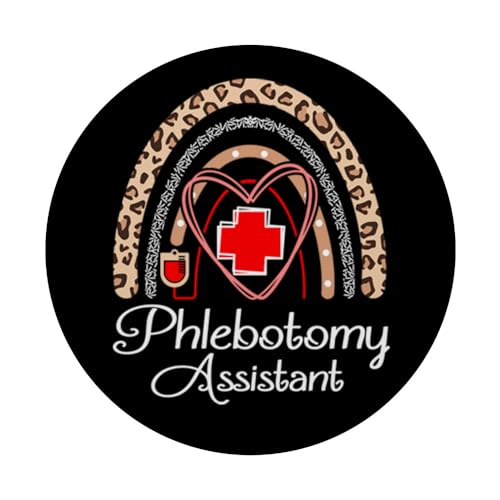 Phlebotomy Assistant Boho Rainbow Funny Phlebotomist PopSockets Standard PopGrip