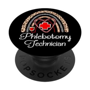 phlebotomy technician boho rainbow funny phlebotomist popsockets standard popgrip