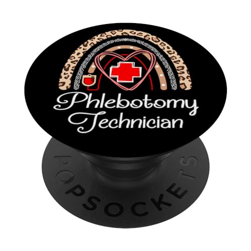 Phlebotomy Technician Boho Rainbow Funny Phlebotomist PopSockets Standard PopGrip