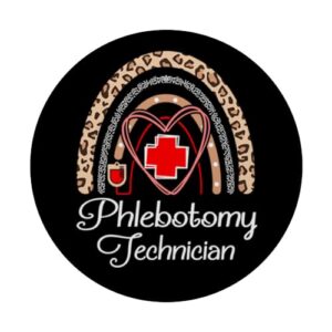 Phlebotomy Technician Boho Rainbow Funny Phlebotomist PopSockets Standard PopGrip