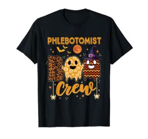 phlebotomist tech boo crew ghost halloween phlebotomy tech t-shirt