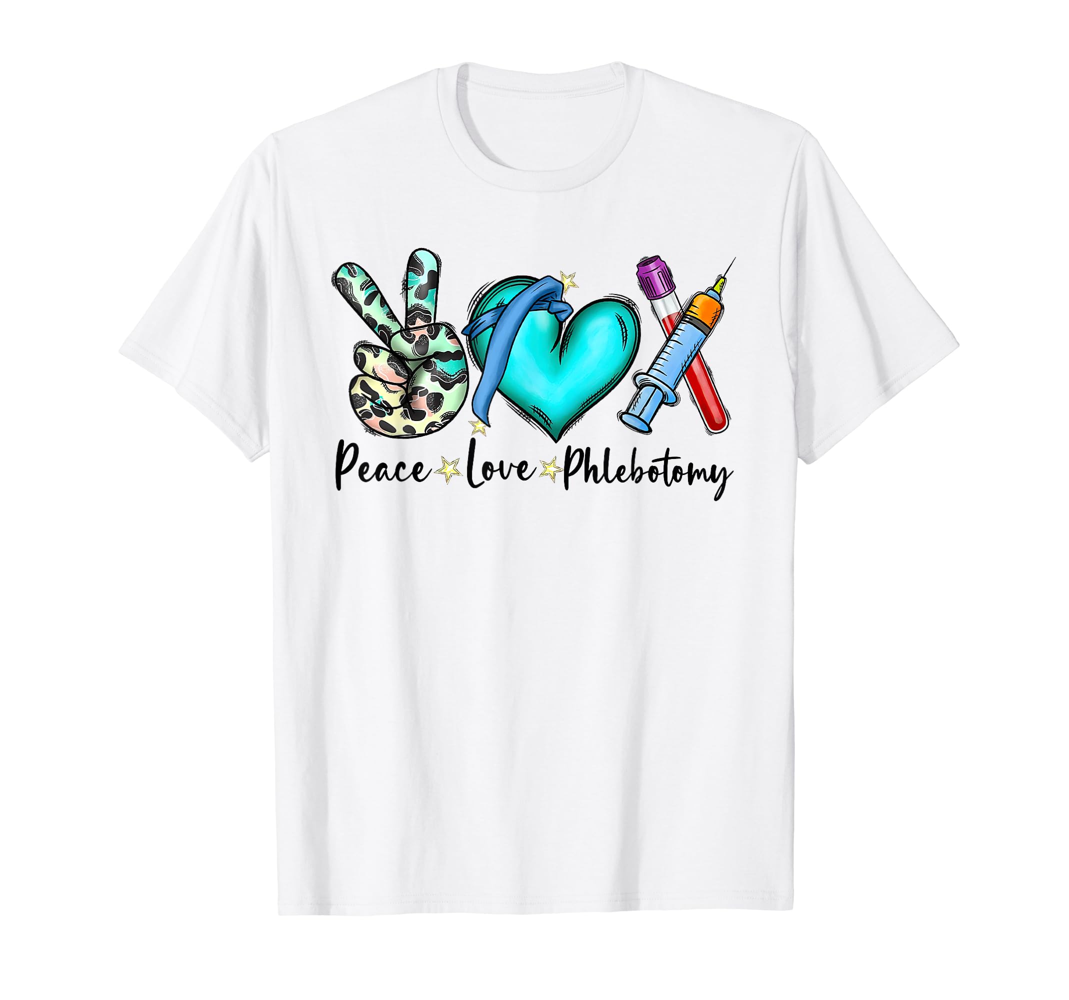 Peace Love Phlebotomy CMA EMT STNA DSP LPN Costume T-Shirt