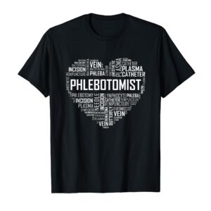 Phlebotomy Technician Phlebotomist T Shirt Love Heart Gift T-Shirt