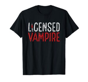 licensed vampire phlebotomy specialist drawing blood expert t-shirt