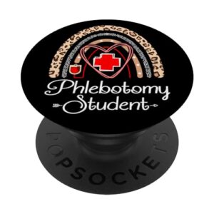 phlebotomy student boho rainbow funny phlebotomist popsockets standard popgrip