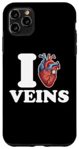 iphone 11 pro max funny phlebotomy humor for phlebotomists - i love veins case