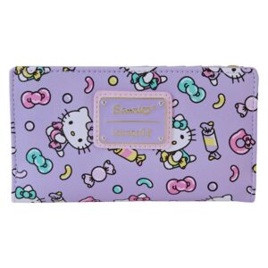 loungefly sanrio hello kitty sweets all-over-print flap wallet