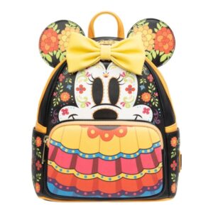 loungefly minnie mouse dia de los muertos sugar skull mini-backpack