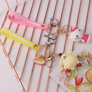 yiwoo 5 Pack Cute Keychains for Girls,Kawaii Car Keychain Accessories,Key Purse Handbag Charms for Women