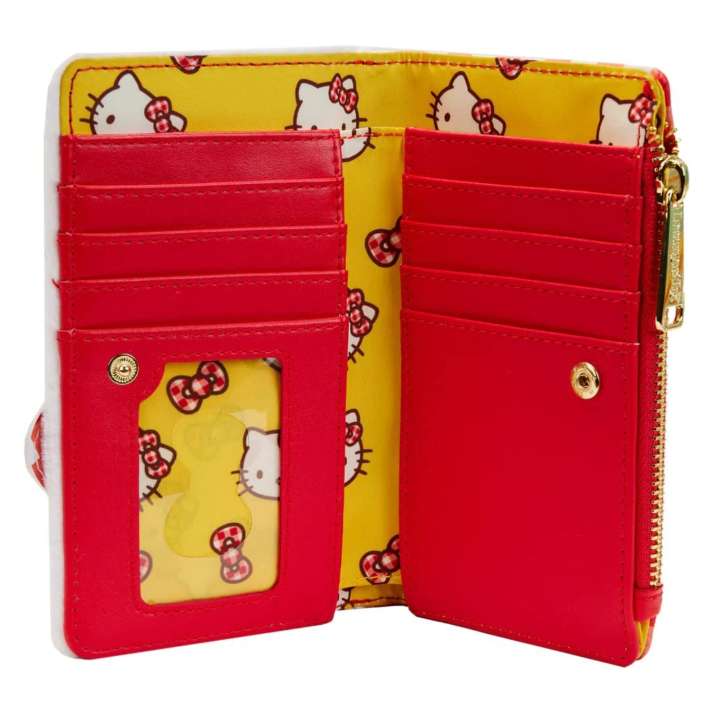 Loungefly Hello Kitty Purse Gingham Official Red Zip Around Einheitsgröße