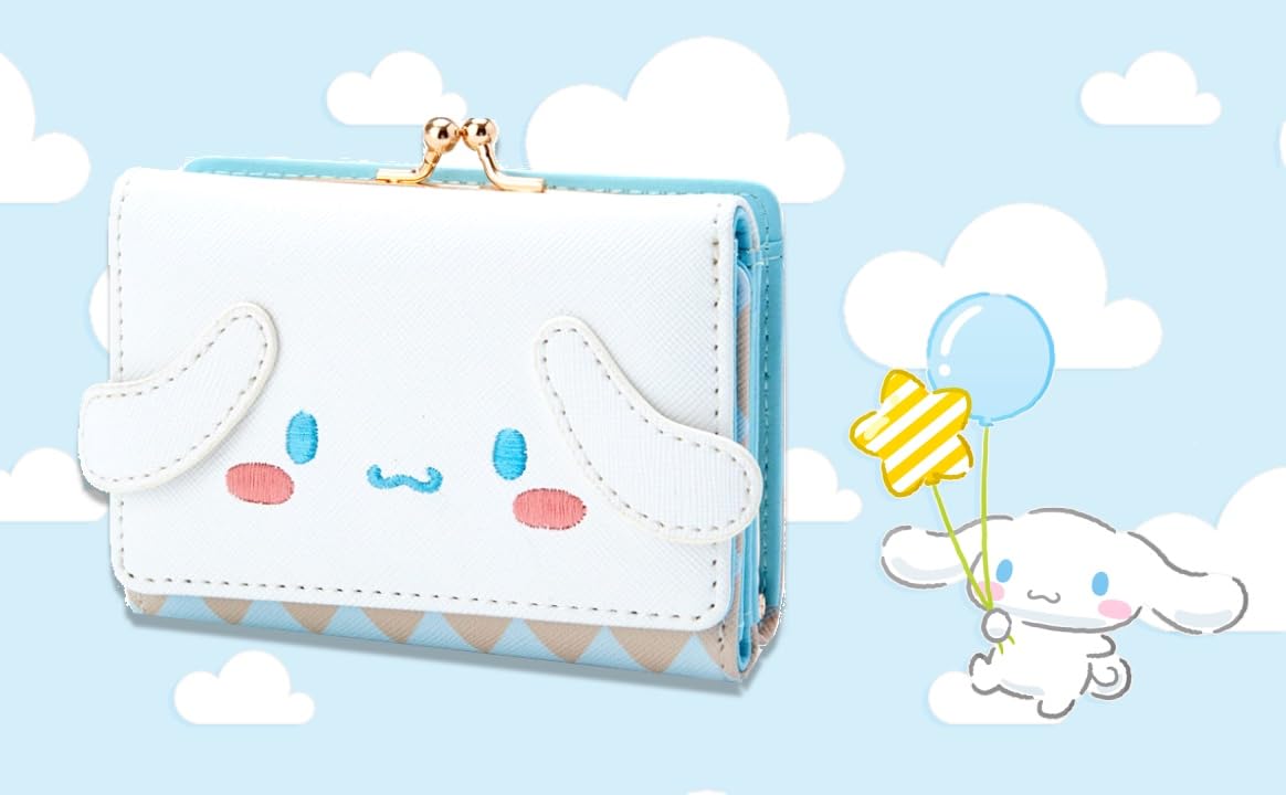 BelugaDesign Cinnamoroll Wallet, Blue, Faux Leather, Lightweight, Waterproof, Expandable, Includes Coin Pouch and Card Holders, Multi-Color, Targeted for Female