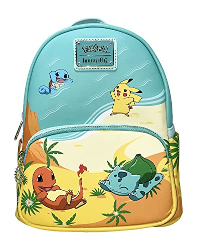 Loungefly Pokemon Original Starters Beach Scene Womens Double Strap Shoulder Bag Purse