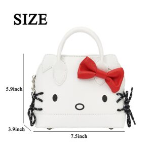 Rpavutz Women's Leather Crossbody Purse Handbag, Small Fashion Shoulder Bag with Bow, Girls Cute Gifts