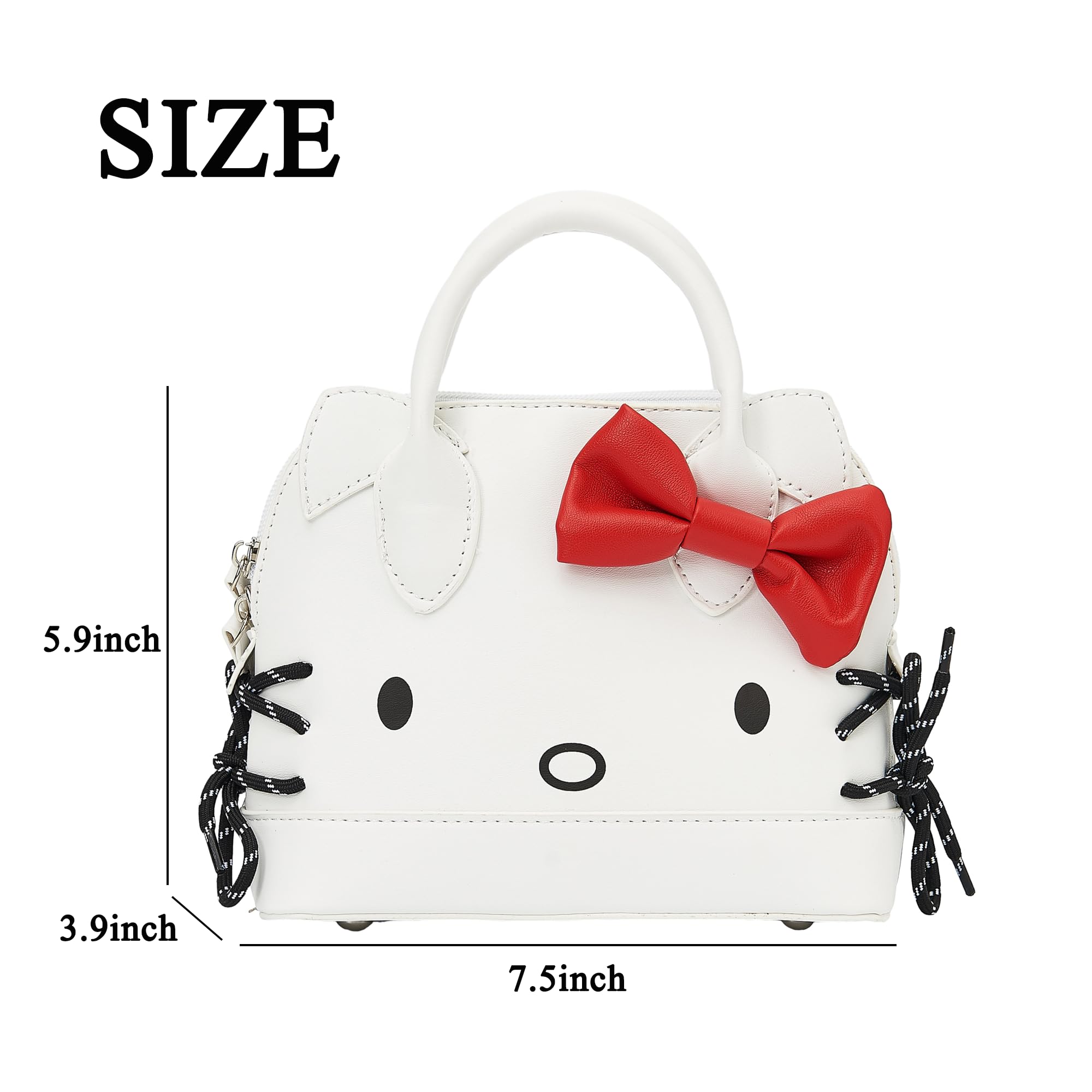 Rpavutz Women's Leather Crossbody Purse Handbag, Small Fashion Shoulder Bag with Bow, Girls Cute Gifts